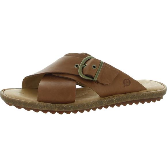 Born | Shoes | Born Womens Rio Tan Leather Slip On Casual Slide Sandals ...